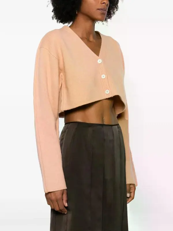 Marni Logo-embroidered Cropped Virgin Wool Cardigan