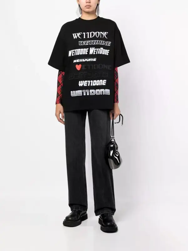 We11Done Cotton Logo Print T-shirt - Black