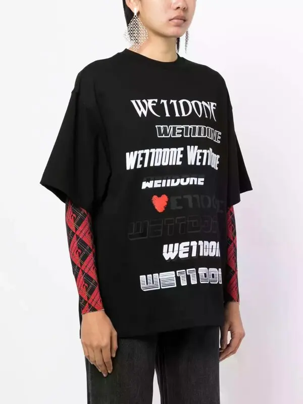 We11Done Cotton Logo Print T-shirt - Black