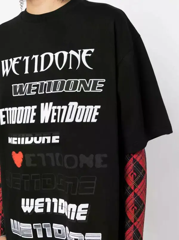 We11Done Cotton Logo Print T-shirt - Black