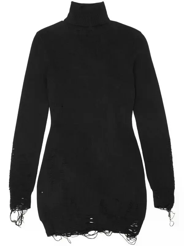 MAISON MARGIELA Distressed Mini Dress - Black