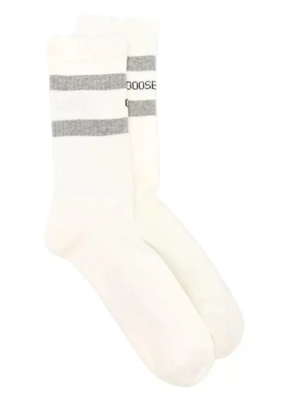 GOLDEN GOOSE Cotton Socks With Distressed Finishes - Neutrals