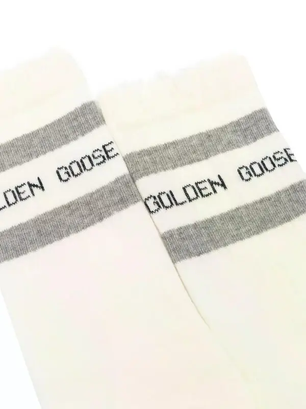 GOLDEN GOOSE Cotton Socks With Distressed Finishes