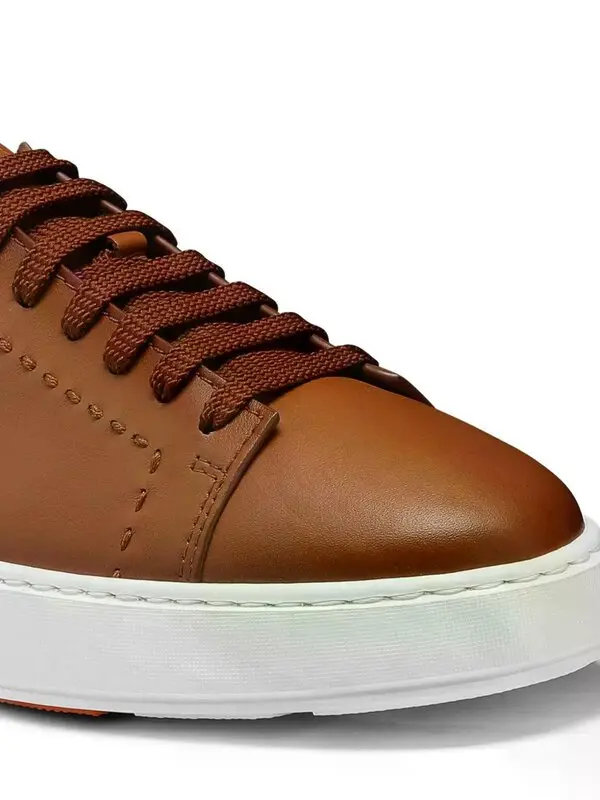 Santoni Leather Lace-up Sneakers
