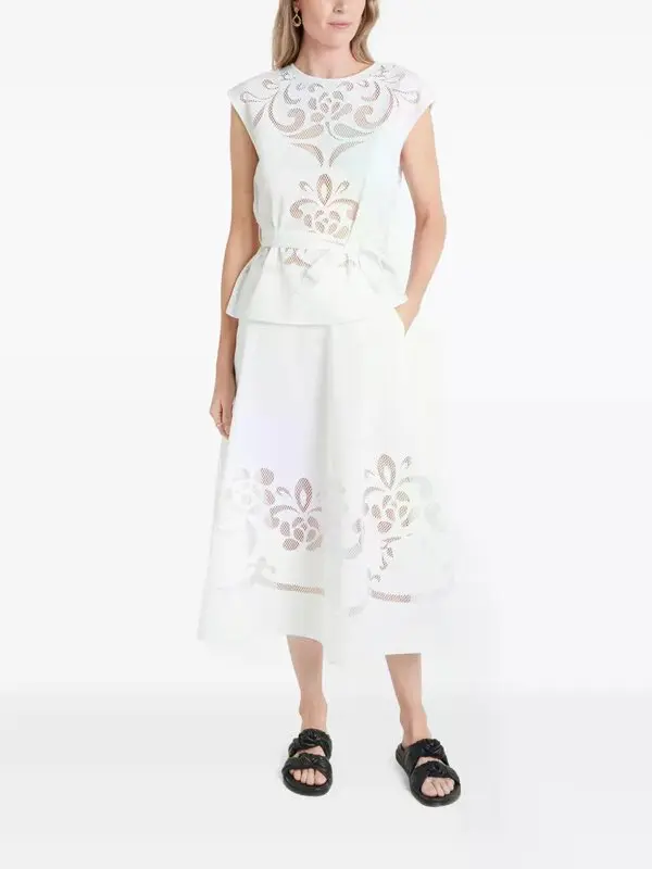 TEMPERLEY LONDON Embroidered Belted Top - White
