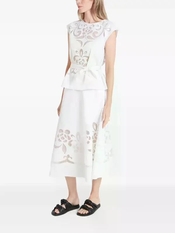 TEMPERLEY LONDON Embroidered Belted Top - White