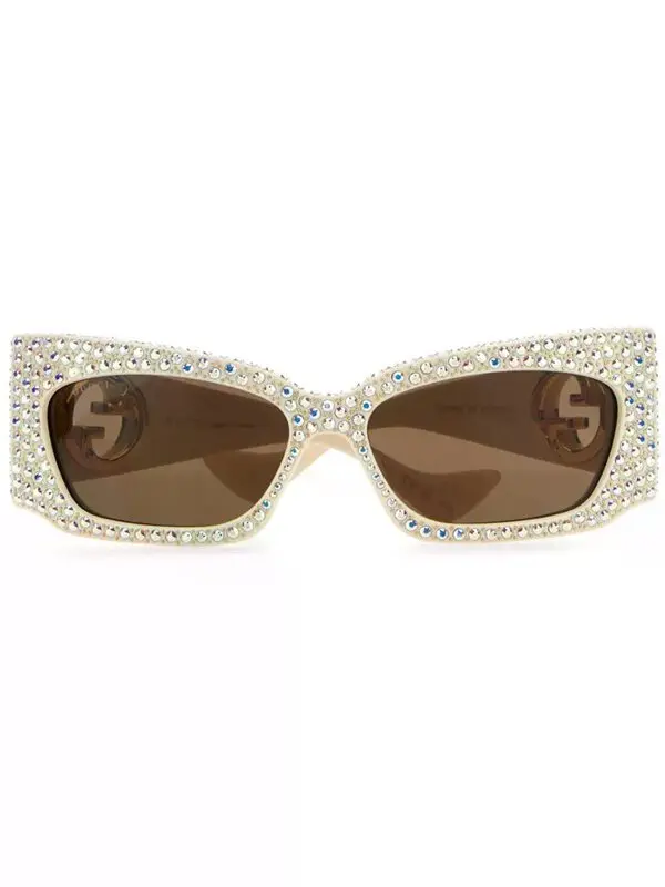 Gucci Rhinestone-embellished Sunglasses - Neutrals