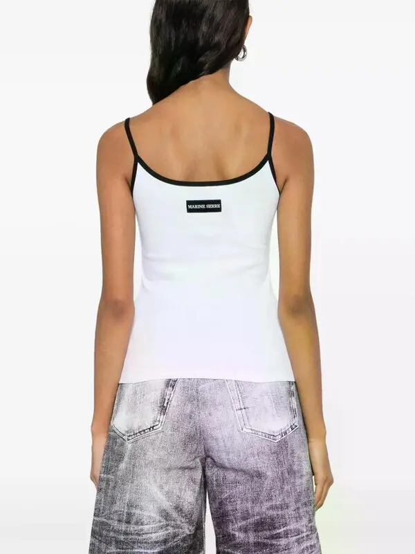 MARINE SERRE Moon-logo Ribbed Scoop Neck Camisole