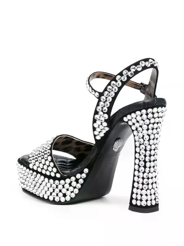 Philipp Plein Crystal Embellished Platform Sandals