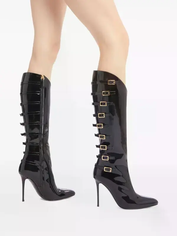 GIUSEPPE ZANOTTI Patthi 105mm Patent Leather Knee-high Boots