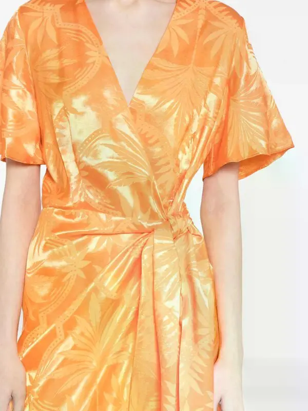 NEVER FULLY DRESSED Vienna Palm Print Wrap Dress