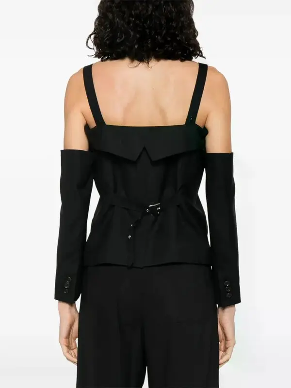 Noir Kei Ninomiya Off-shoulder Top With Long Sleeves And Flap Pockets