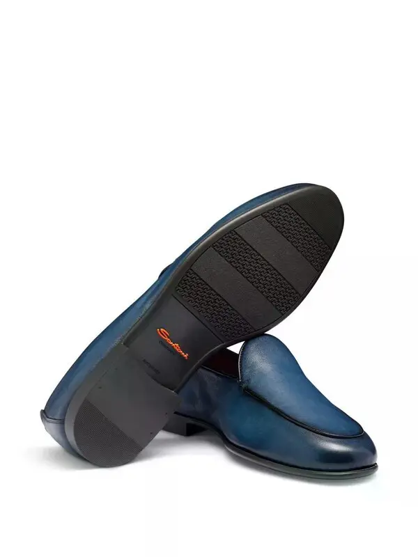 Santoni Leather Slip-on Loafers