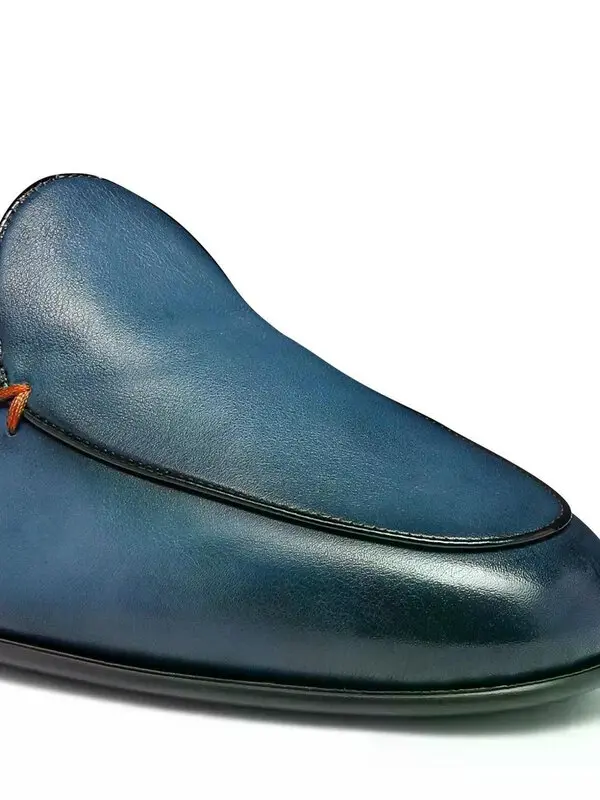 Santoni Leather Slip-on Loafers