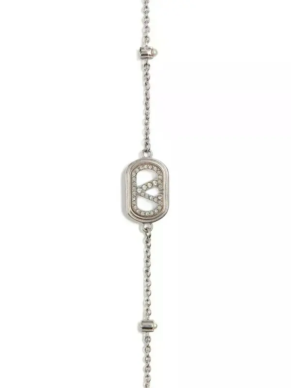 Valentino Garavani V-logo Signature Bracelet With Pearl And Crystal Detail