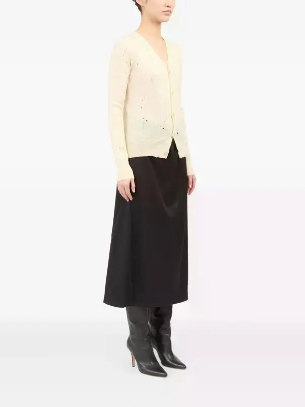 MAISON MARGIELA V-neck Distressed Button-up Cardigan