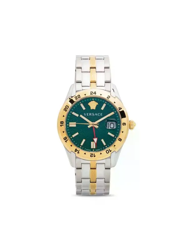 Versace Greca Time Gmt 41mm Watch - Green