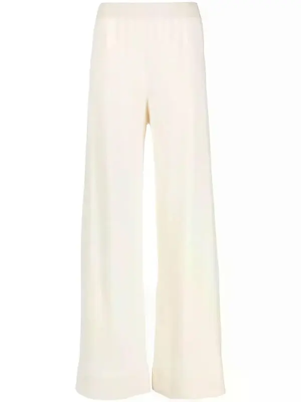 Fabiana Filippi Cream Cashmere Wide-leg Knitted Trousers