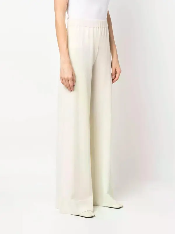 Fabiana Filippi Cream Cashmere Wide-leg Knitted Trousers