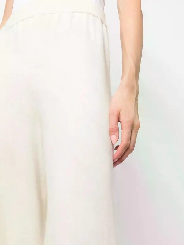 Fabiana Filippi Cream Cashmere Wide-leg Knitted Trousers