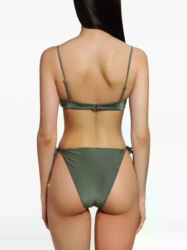 NOIRE SWIMWEAR Monowire Satin Bikini Set - Green