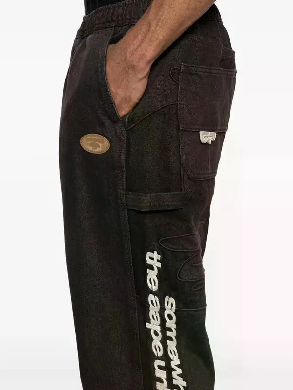 AAPE BY *A BATHING APE Logo Patch Straight-leg Denim Trousers