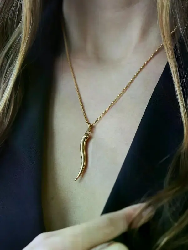 DINNY HALL 18k Vermeil Horn Pendant Necklace