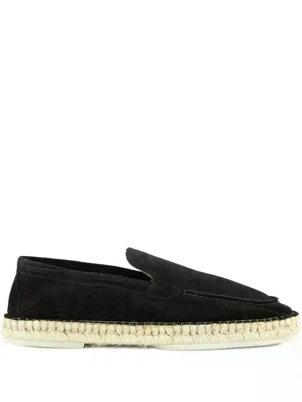 AURELIEN Suede Espadrille Loafers - Black
