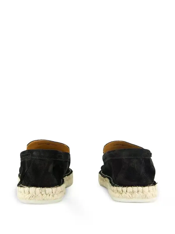 AURELIEN Suede Espadrille Loafers - Black