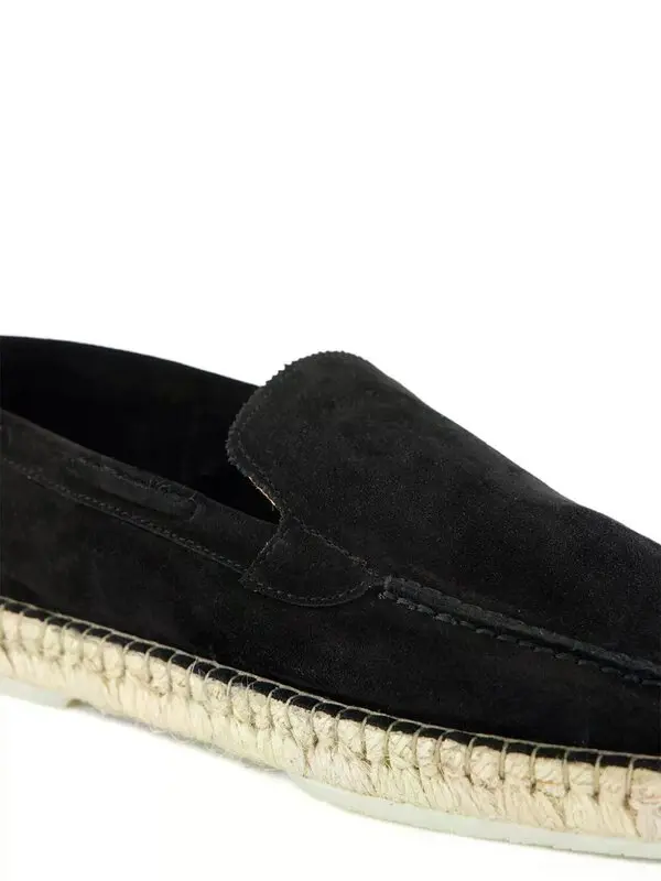 AURELIEN Suede Espadrille Loafers - Black