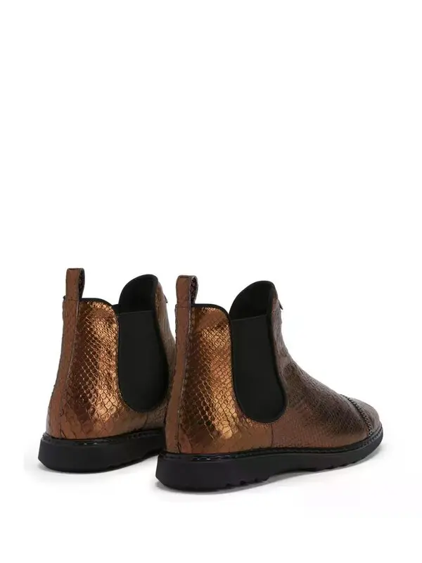 GIUSEPPE ZANOTTI Embossed Crocodile Effect Ankle Boots