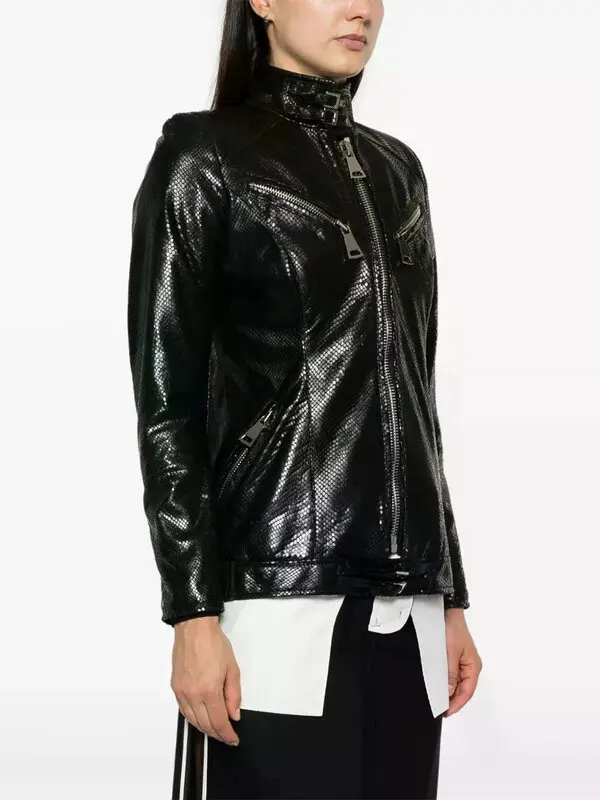 MITILIANE COUTURE Lizard-effect Leather Jacket