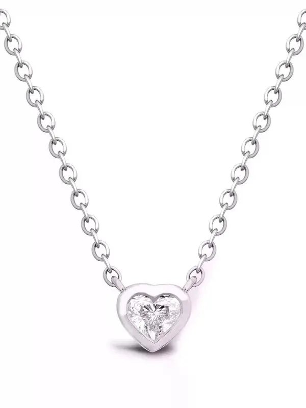 PRAGNELL 18kt White Gold Heart Cut Diamond Necklace - Silver