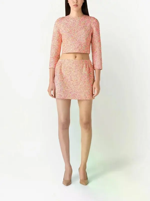St. John Bonded Novelty Tweed Skirt