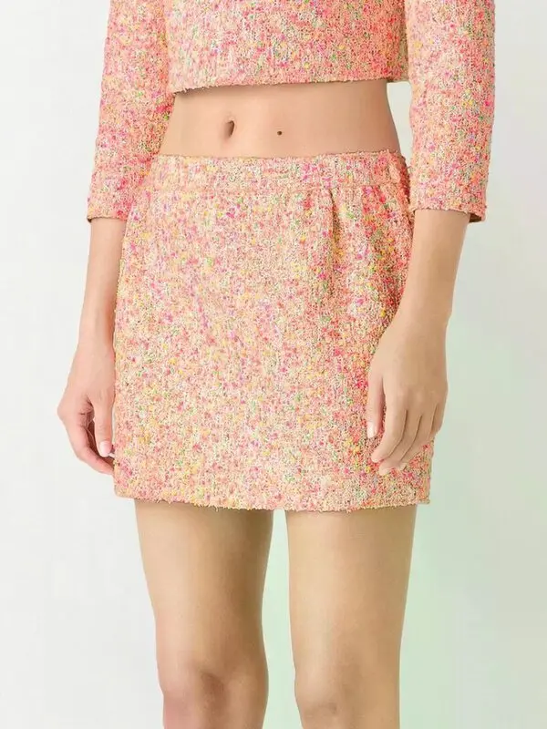 St. John Bonded Novelty Tweed Skirt