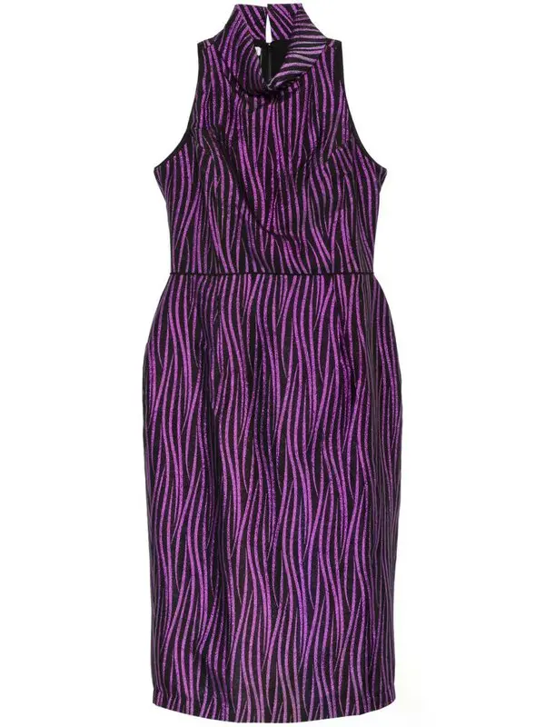 BARUNI Zebra Print Jacquard Midi Dress