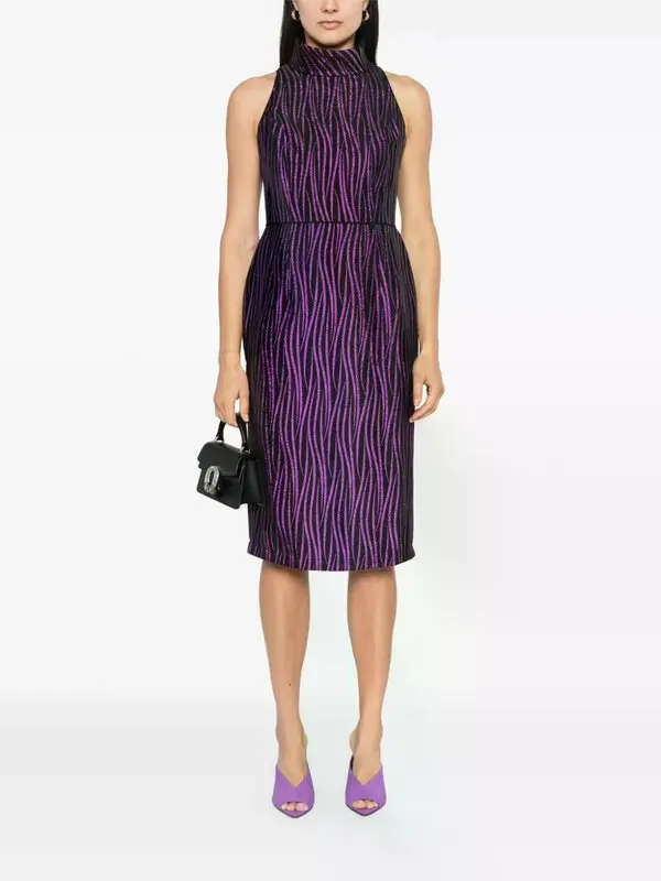 BARUNI Zebra Print Jacquard Midi Dress