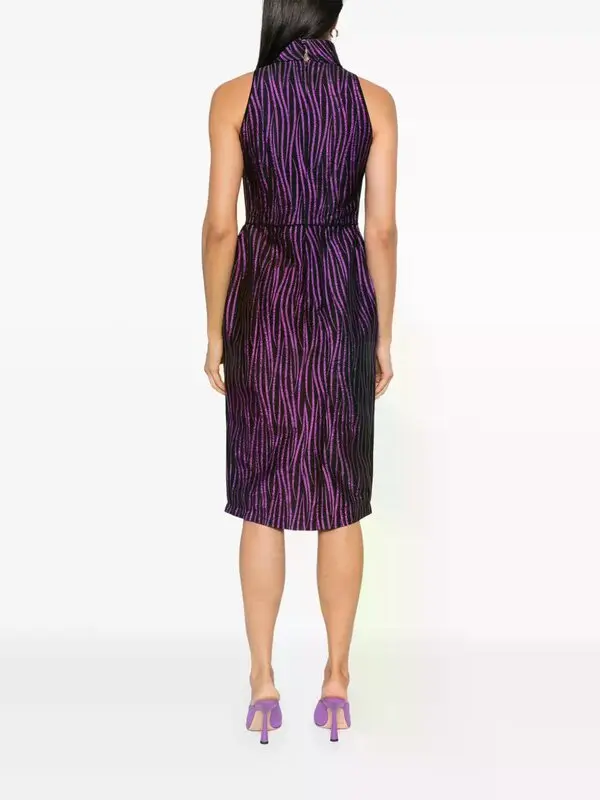BARUNI Zebra Print Jacquard Midi Dress