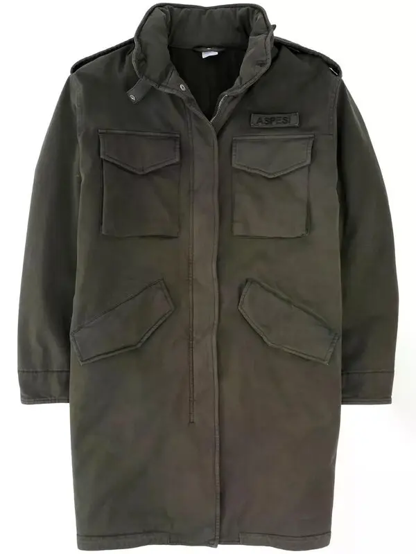 Aspesi Hooded Gabardine Coat - Green