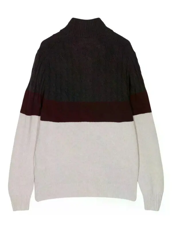 CRUCIANI Colour-block Cable-knit Cardigan