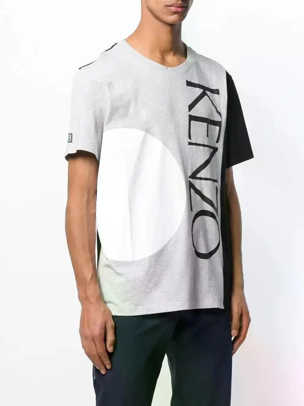 Kenzo Logo Colour-block T-shirt - Grey