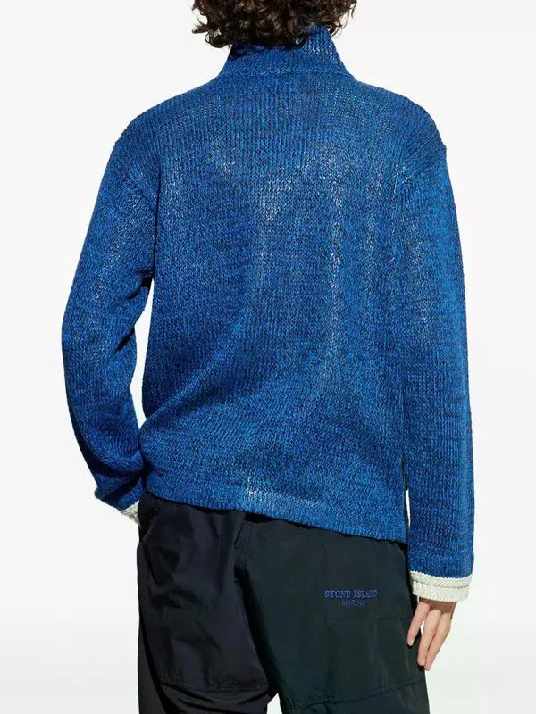 Stone Island Logo Embroidered High Neck Sweatshirt