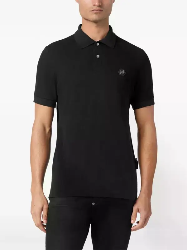 Philipp Plein Skull & Bones Polo Shirt - Black