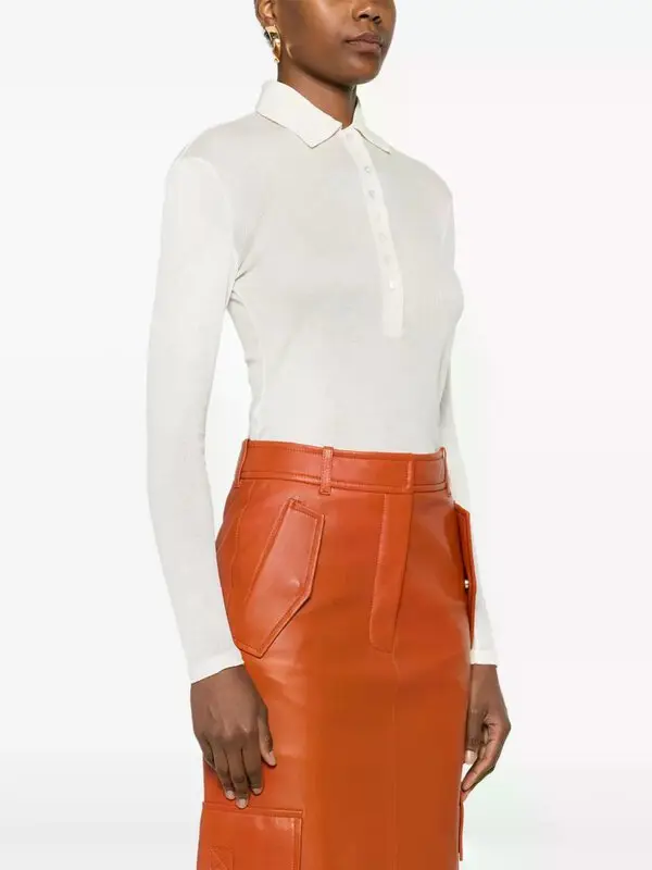 Pinko Ribbed Polo Neck Top