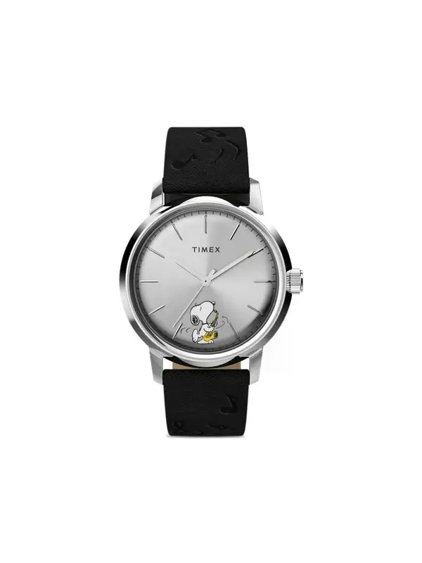 TIMEX Automatic Stainless Steel Watch With Leather Strap - Black
