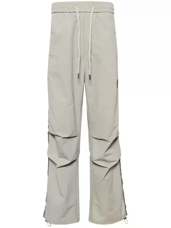 GROUND ZERO Logo Print Straight-leg Trousers