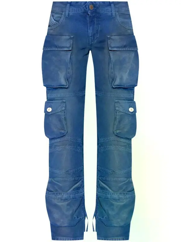 Attico Low-rise Cargo Jeans - Blue