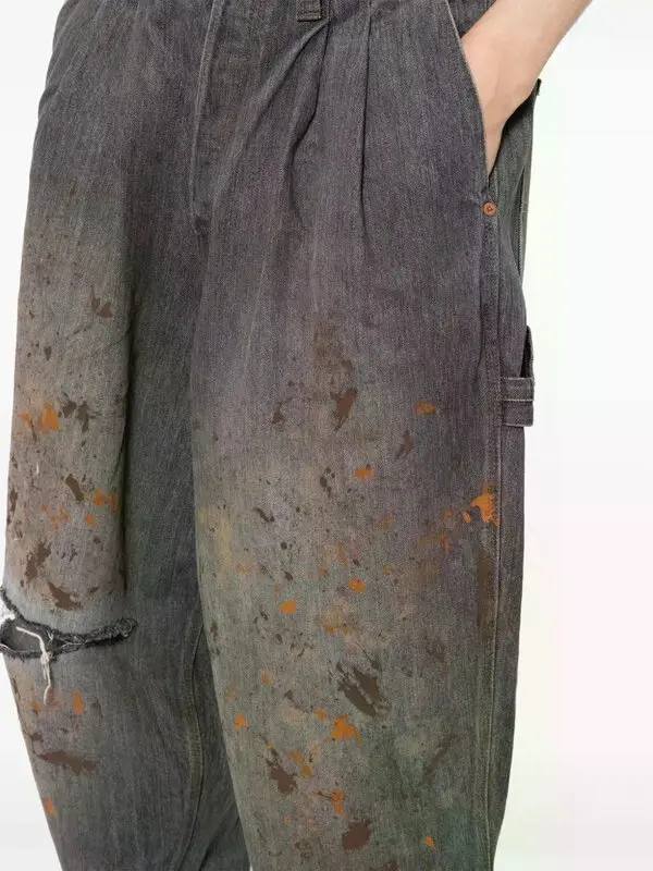 DOUBLET Spray-paint Effect Tapered Jeans
