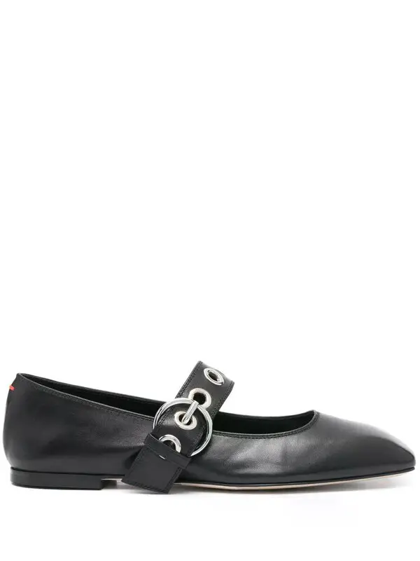 AeydĒ Uma Ballet Flats With Side Buckle - Black
