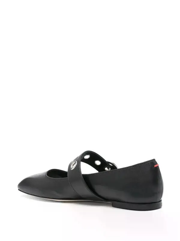 AeydĒ Uma Ballet Flats With Side Buckle - Black
